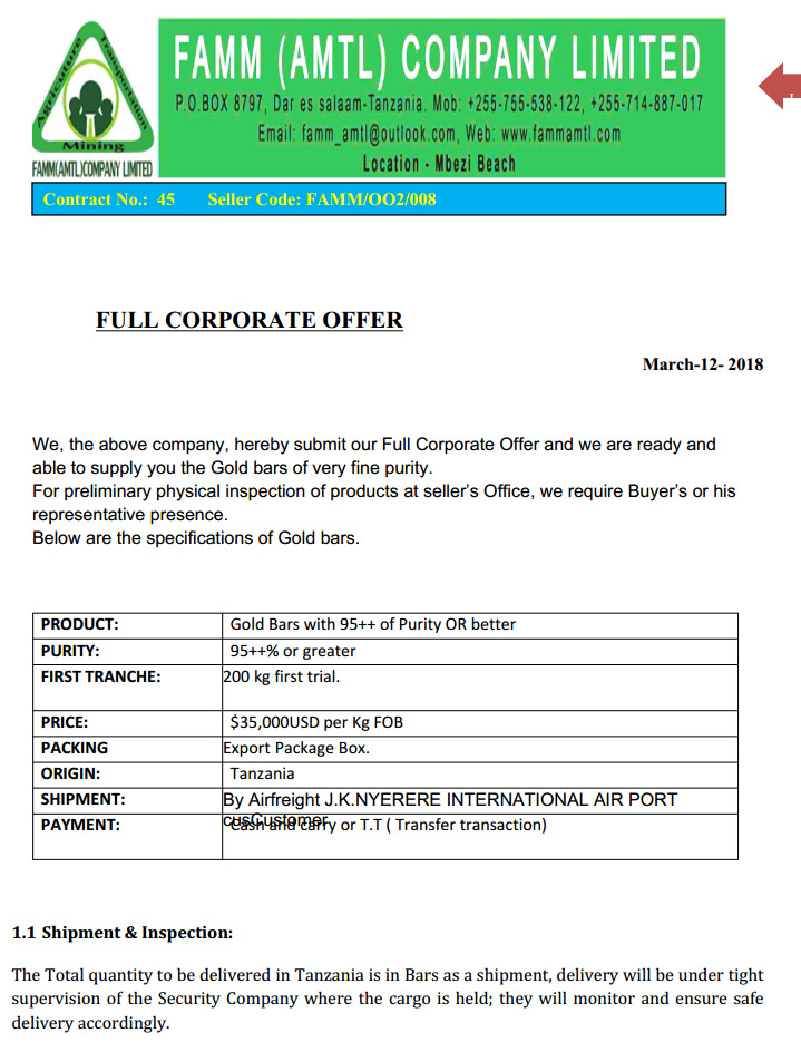 fammamtl.com (Gold scam) - Stop 419 Scams and Scammers